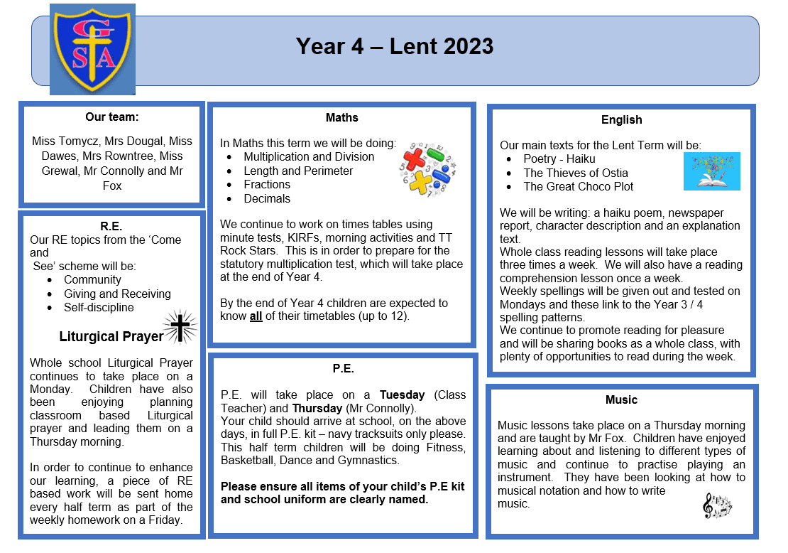 Year 4 - The Good Shepherd Primary Catholic Academy