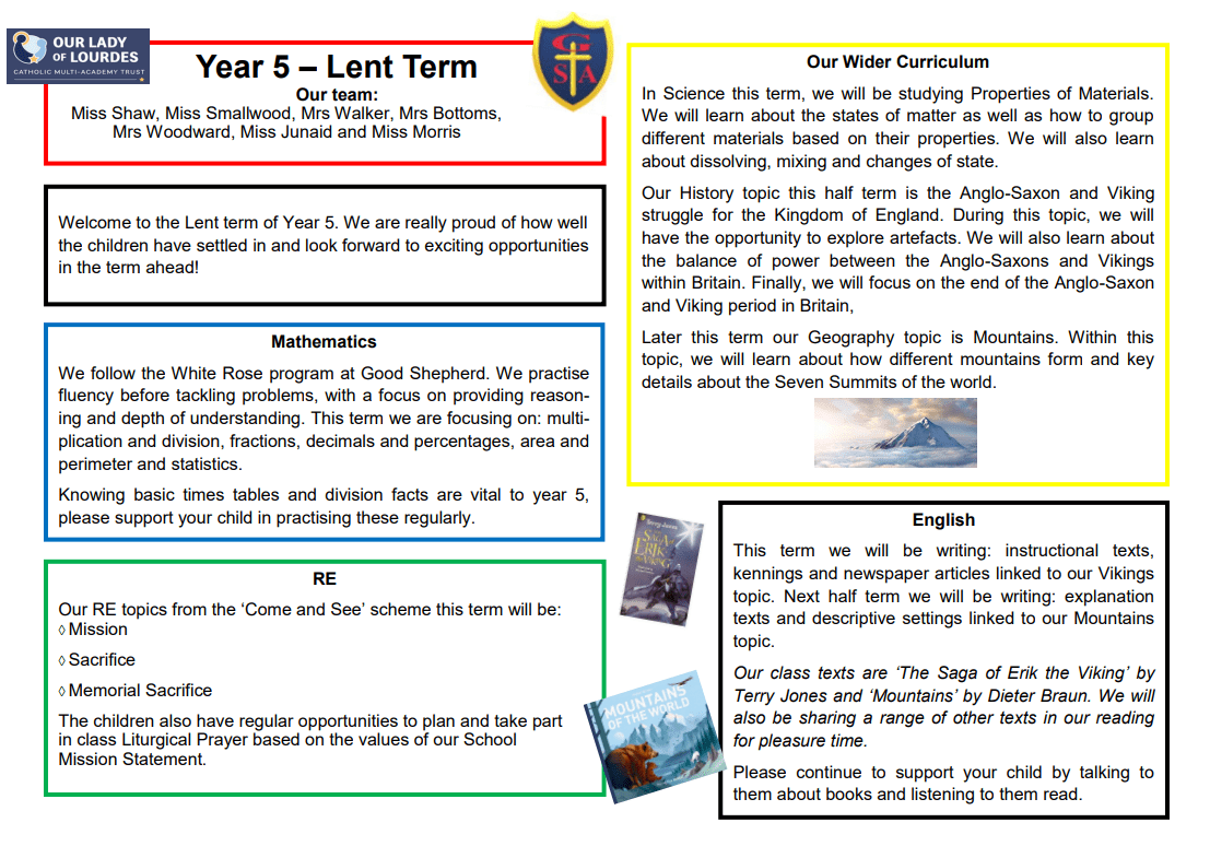 Year 5 - The Good Shepherd Primary Catholic Academy